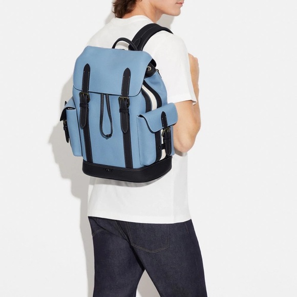 Coach | Bags | Coach Hudson Backpack With Varsity Stripe | Poshmark